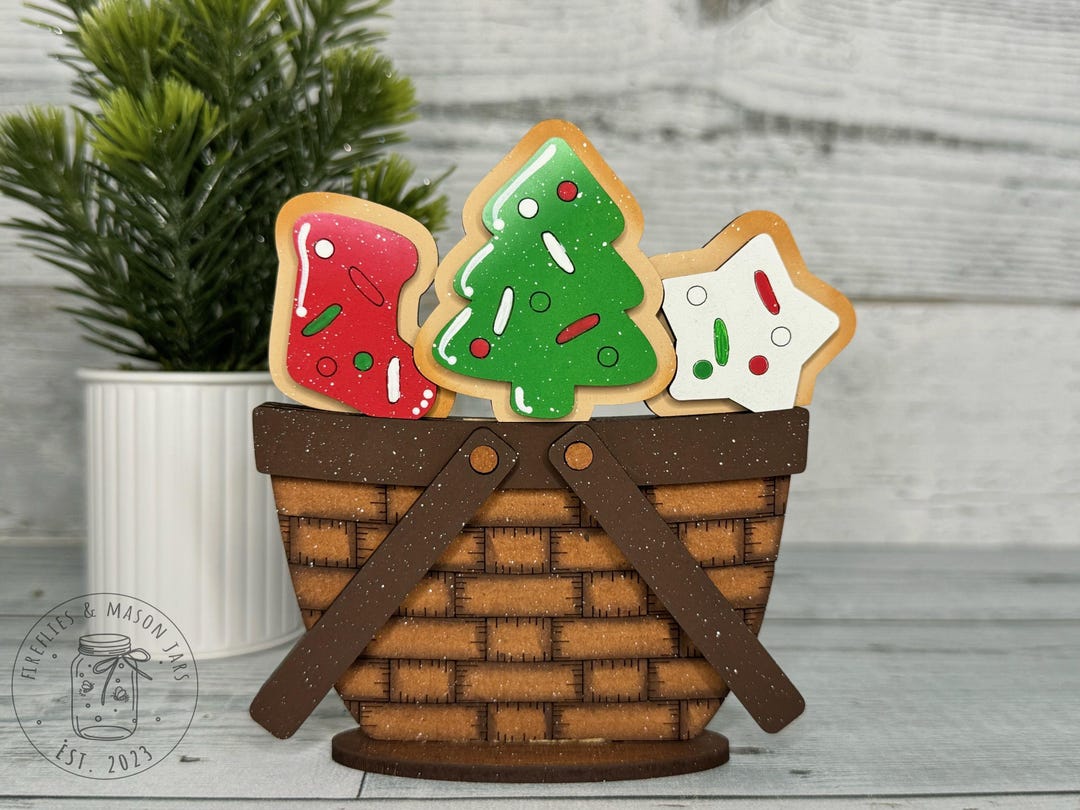 TINY CHRISTMAS COOKIES Insert, Interchangeable Flower Basket, Flowerpot ...