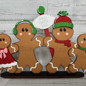 Gingerbread Standing Family, Custom Winter Tabletop Decor, Christmas ...