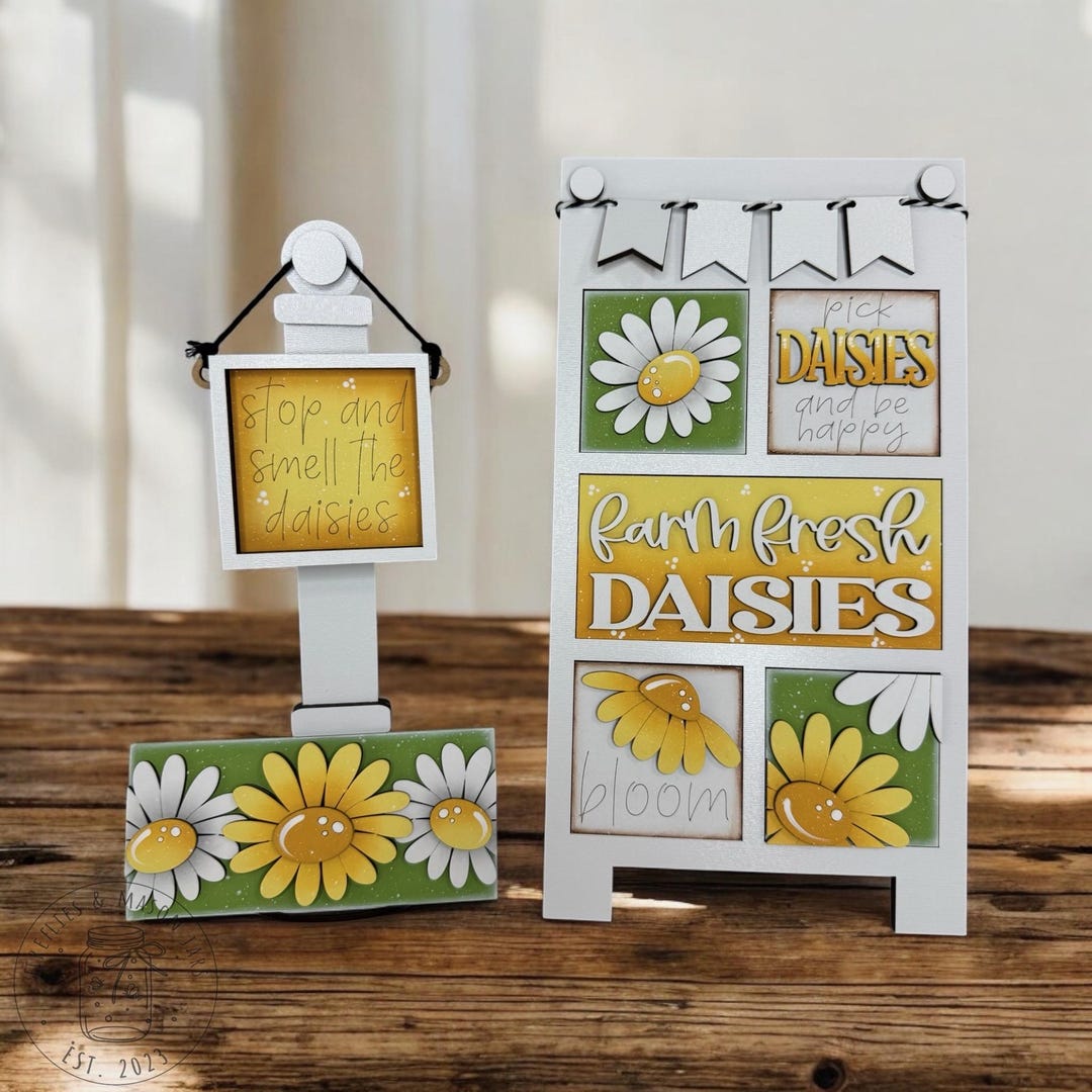 Daisy MINI Leaning Ladder Tiles | Home Decor, Tiered Tray Decor, Custom ...