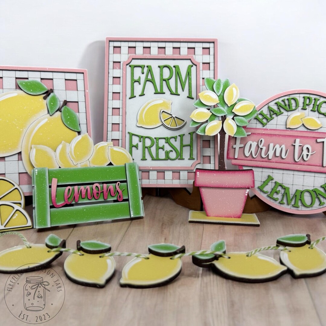 Lemon Home Decor Set, Tiered Tray Signs, Sold as a Set or Individually ...