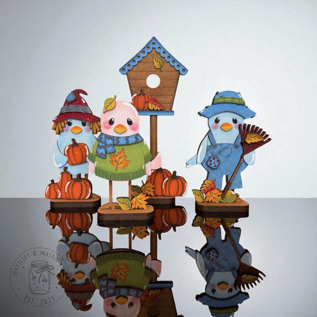 Love Birds Fall Shelf Sitters, Fall and Autumn Tabletop Decor, Sold ...