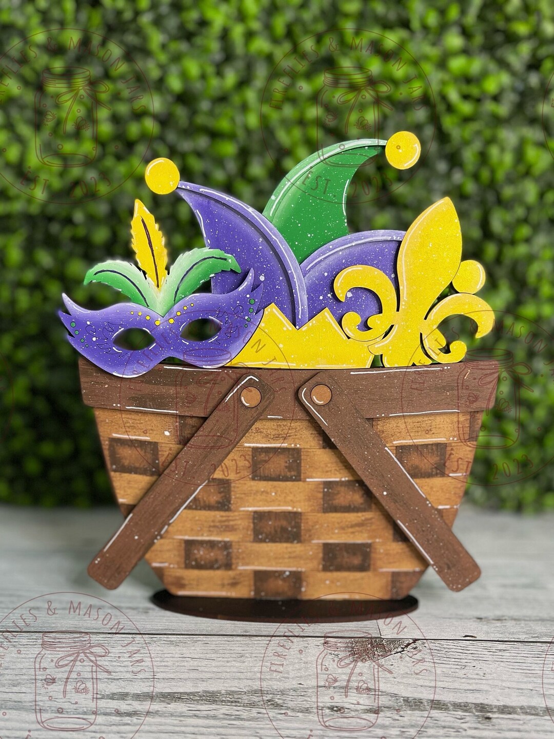 Mardi Gras | Add-on for Large Flower Baskets and More. Interchangeable ...
