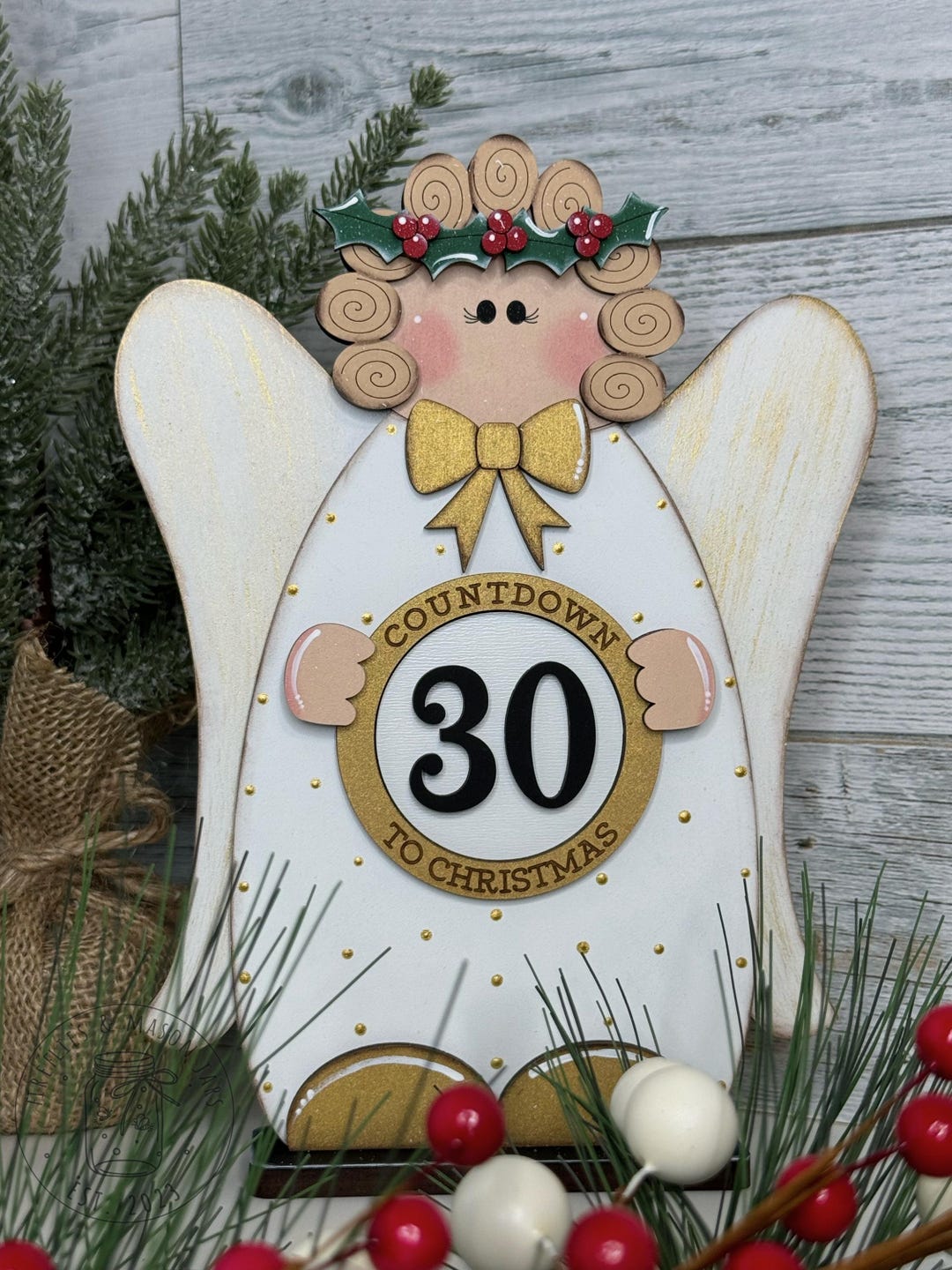 Standing Angel Christmas Countdown Shelf Sitter, Fun for Kids, Winter ...