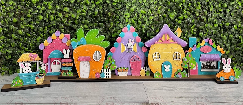 Easter House Village Tabletop Decor | Spring Home Decor, Tiered Tray ...