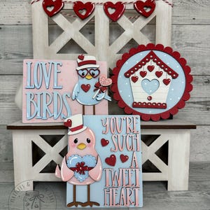Love Birds Valentine’s Day Tiered Tray Set, Mini Signs, Home Decor for ...