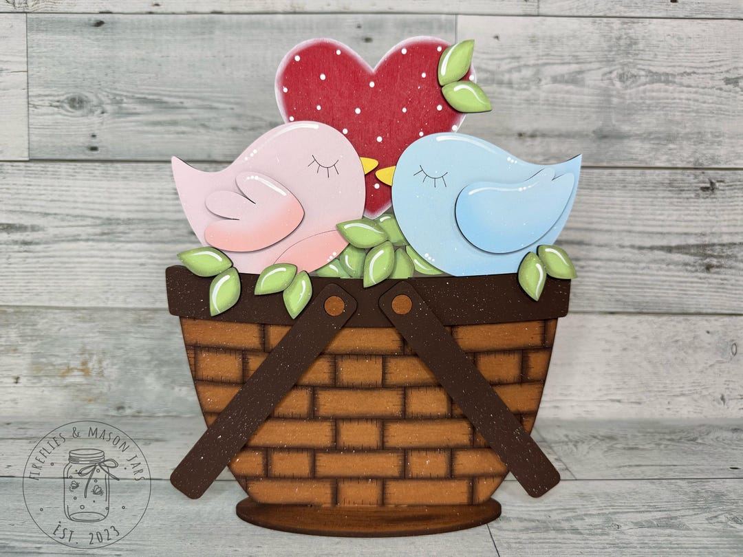 Valentine's Day Love Birds | Add-on for Large Flower Baskets and More ...