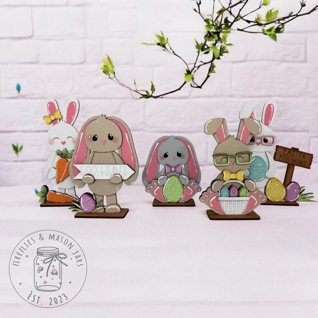 Easter Bunny Standing Shelf Sitters, Spring and Easter Decor, Sold as a ...