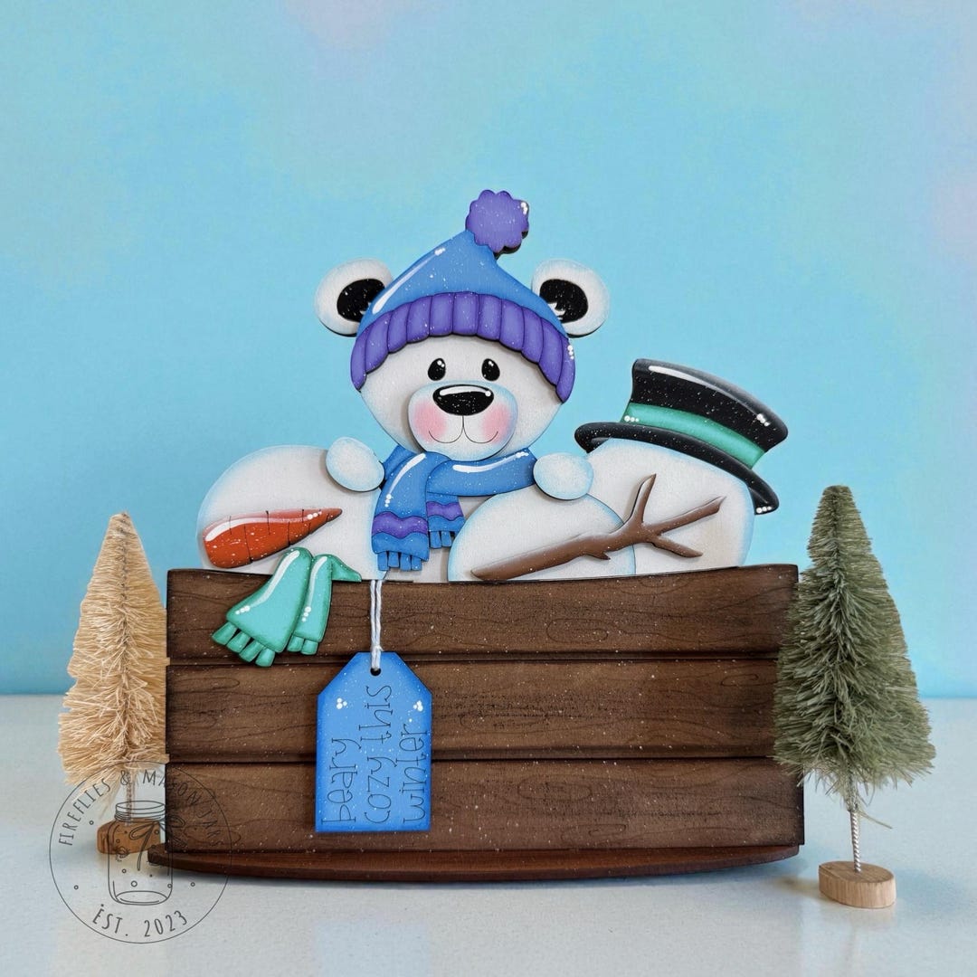 Cute Winter Polar Bear | Add-on for Large Flower Baskets and More ...