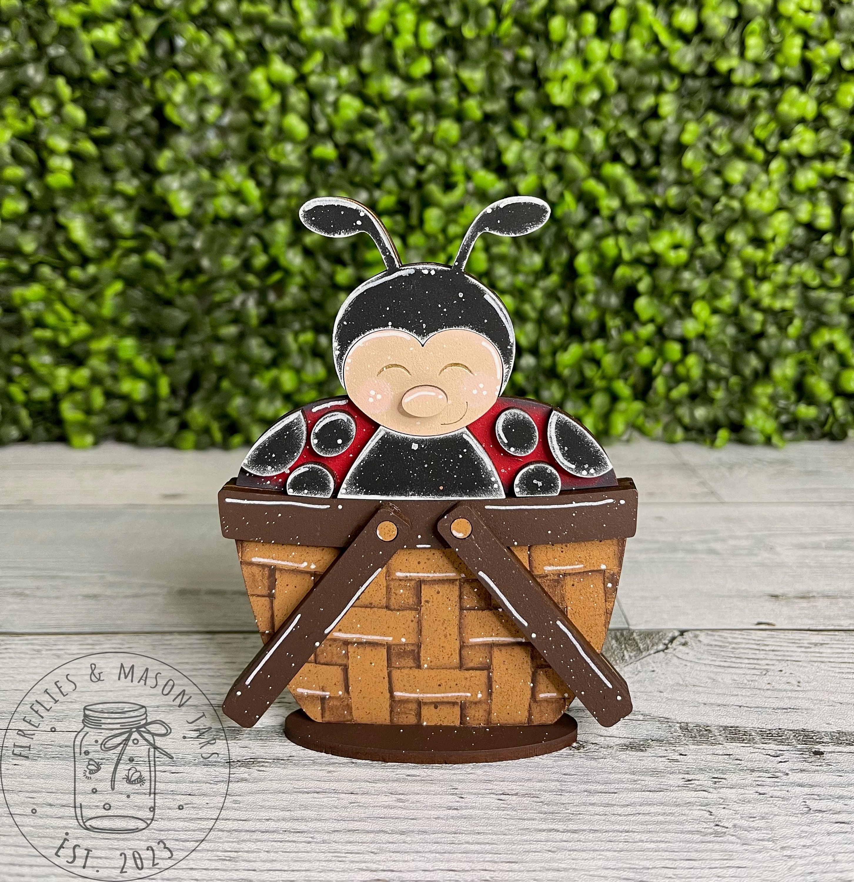 TINY LADYBUG Insert, Interchangeable Flower Basket, Flowerpot, Market ...