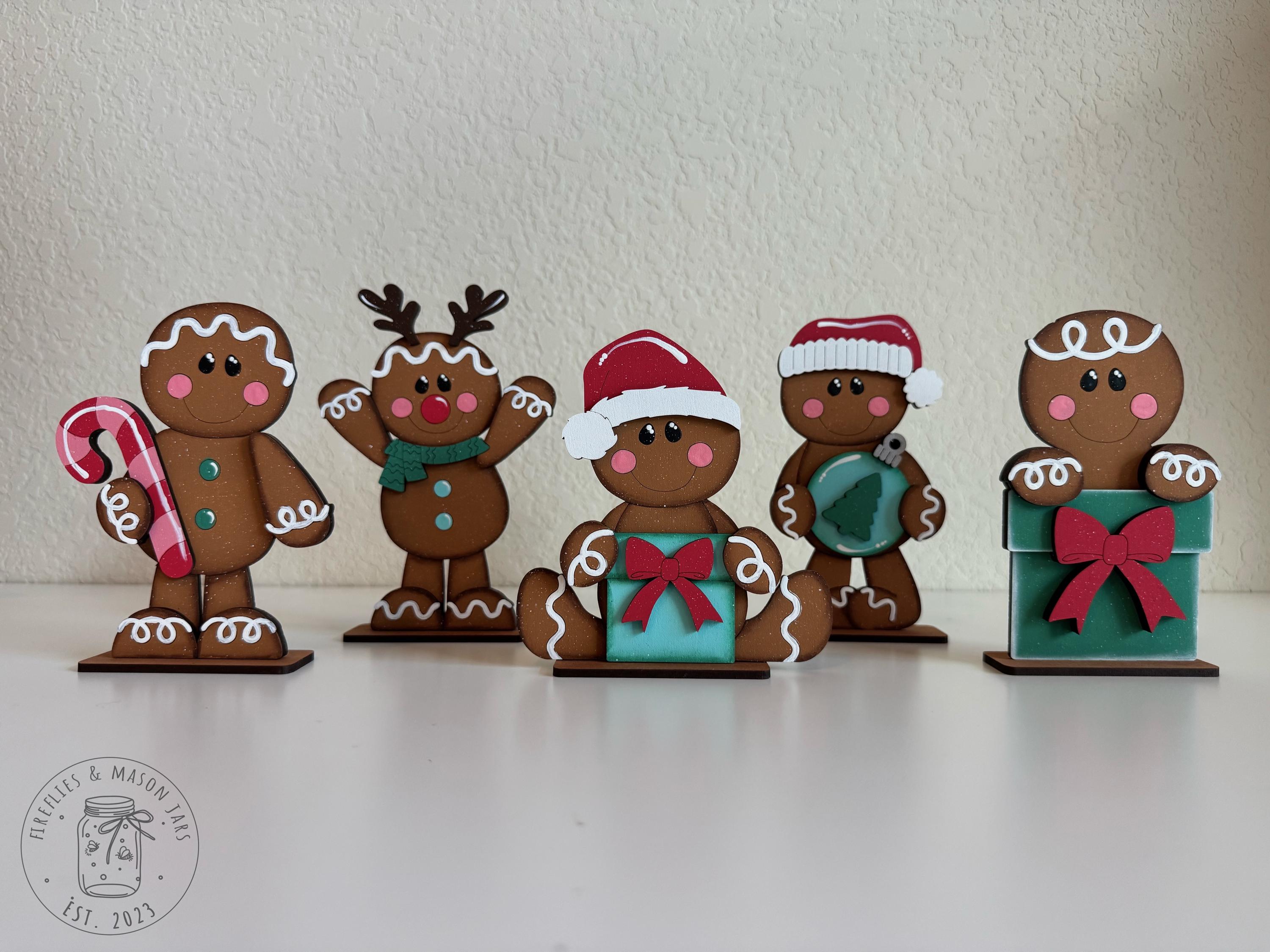 Gingerbread Standing Shelf Sitters, Winter Decorations, Tabletop Decor ...