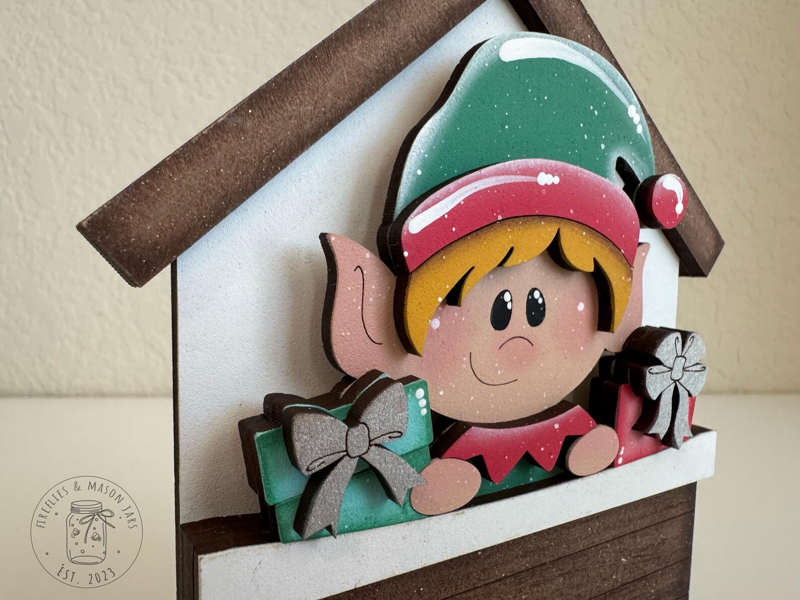 TINY Santa’s Elf Christmas Insert, Interchangeable: Flower Basket ...