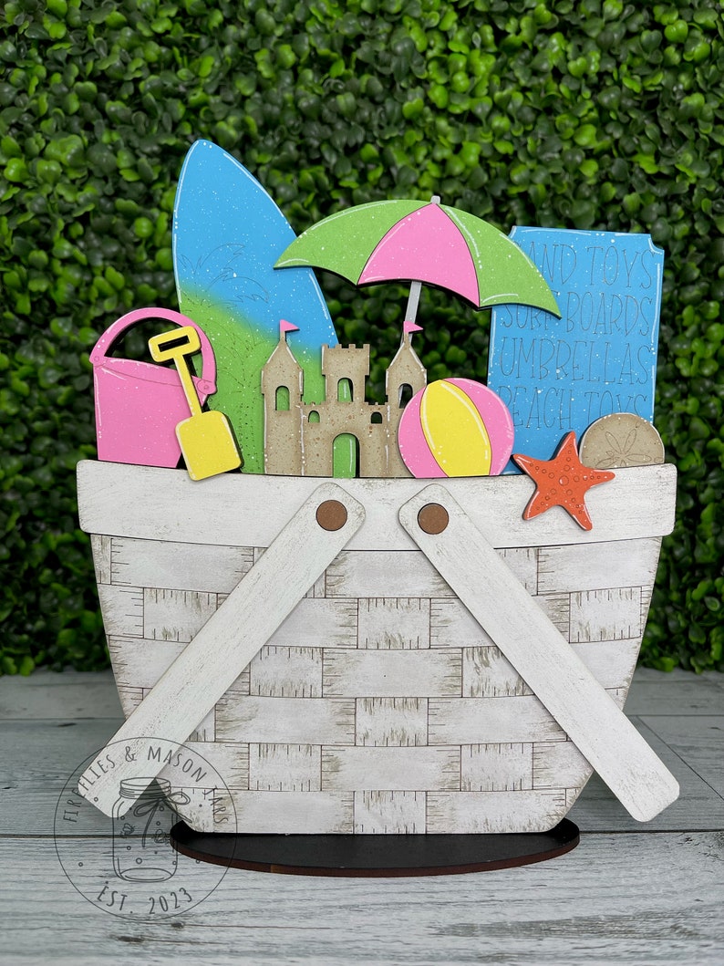 Beach | Add-on for Large Flower Baskets and More. Interchangeable Home ...