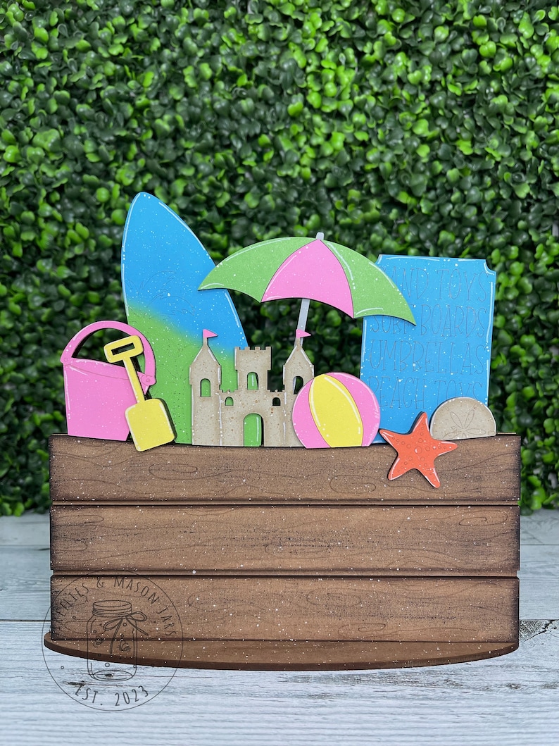 Beach | Add-on for Large Flower Baskets and More. Interchangeable Home ...