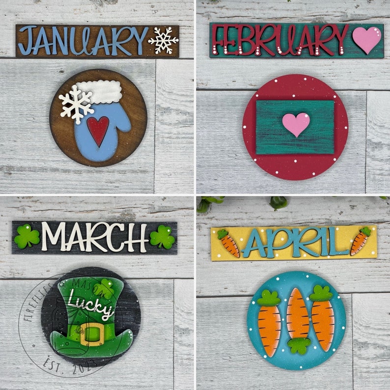 Mini Signpost With Monthly Add-on’s | 3" Seasonal Interchangeable ...