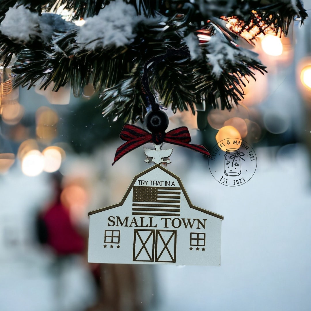 Small Town Christmas Ornament, Custom Christmas Tree Ornament Gift - Etsy