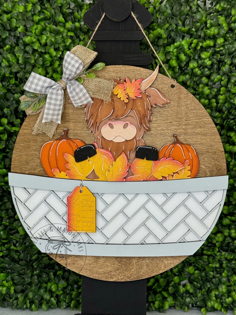 Highland Cow Fall | Add-on for Large Flower Baskets and More ...