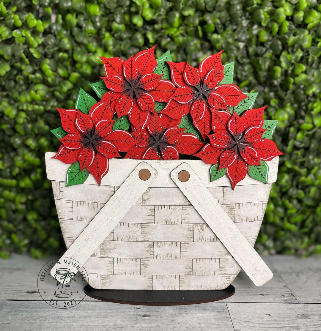 Poinsettias | Add-on for Large Flower Baskets and More. Interchangeable ...