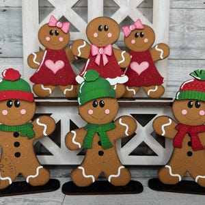 Gingerbread Standing Family, Custom Winter Tabletop Decor, Christmas ...