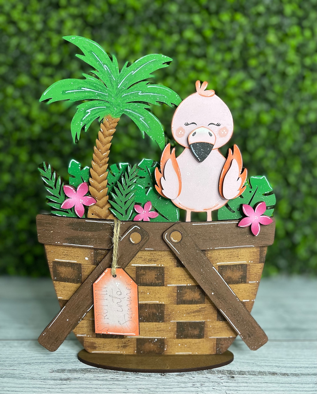 Flamingo Add-on for Large Flower Baskets and More. Interchangeable Home ...