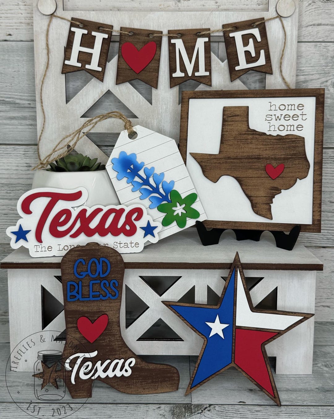 Texas Home Decor Set, Tiered Tray Decor, Full Set or Individual Signs ...