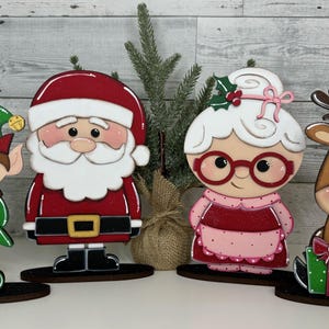 Christmas Santa Squad Standing Shelf Sitters, Winter Decorations ...