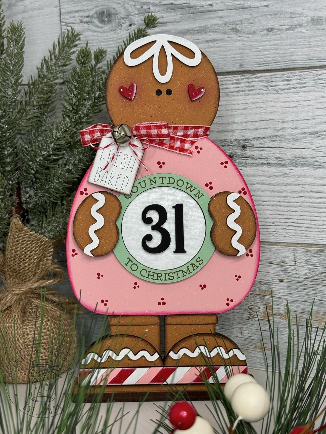 Standing Gingerbread Christmas Countdown Shelf Sitter, Fun for Kids ...