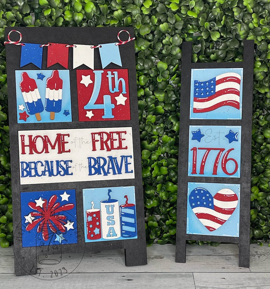 Fourth of July MINI Leaning Ladder Tiles | Home Decor, Tiered Tray ...
