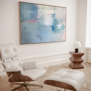 Baby Blue Large Abstract CANVAS PRINT, Horizontal Painting, Canvas ...