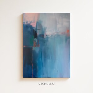 Blue Abstract Art Painting Print- Statement Canvas | Extra Large Abstract Wall Art | Neutral ...