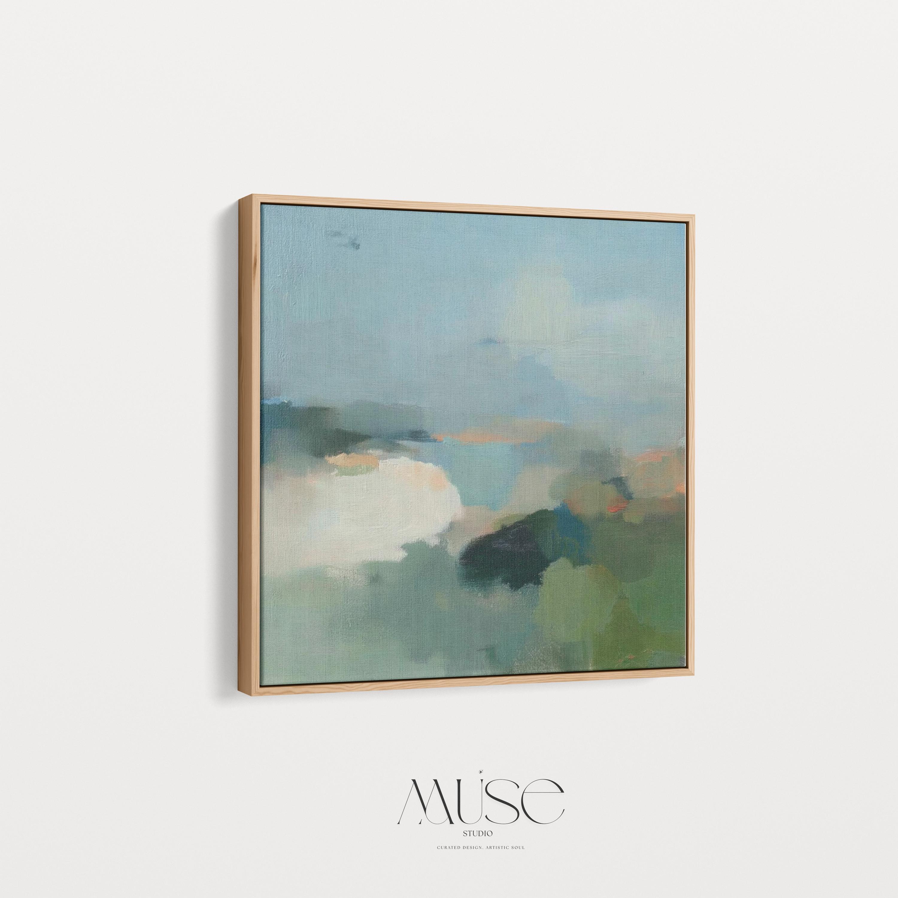 Large Abstract Wall Art by Muse Studio • Square Canvas in Sage Green ...