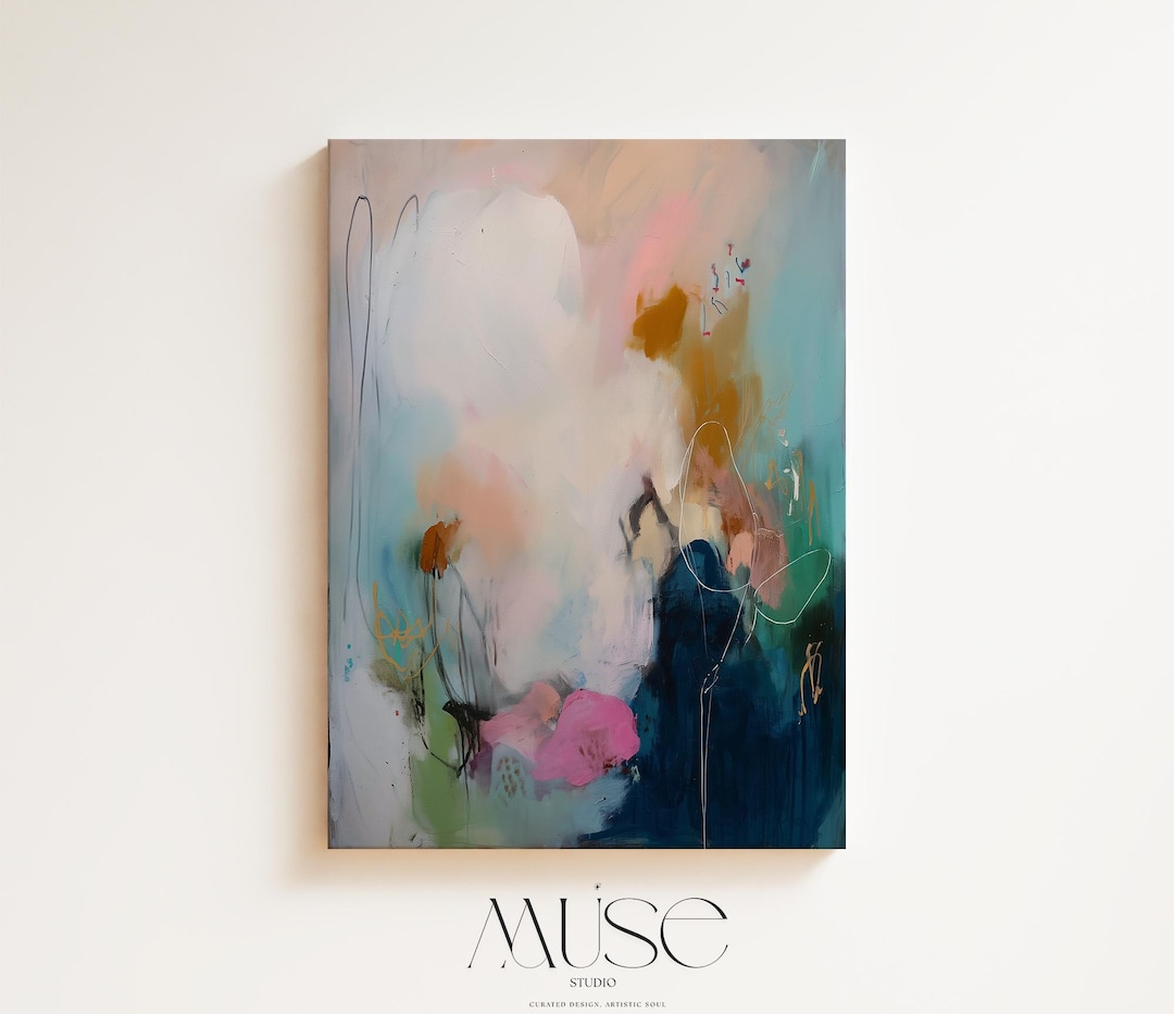 Canvas Wall Art · Deep Indigo Blush · Soft Contemporary · Muse Studio ...