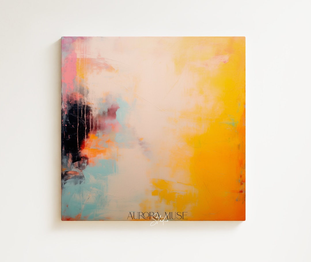 Colorful Modern Wall Art Bright Colorful Art Prints Yellow Original Art ...