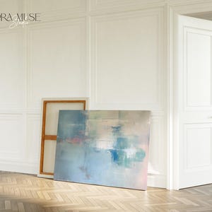 Baby Blue Large Abstract CANVAS PRINT, Horizontal Painting, Canvas ...