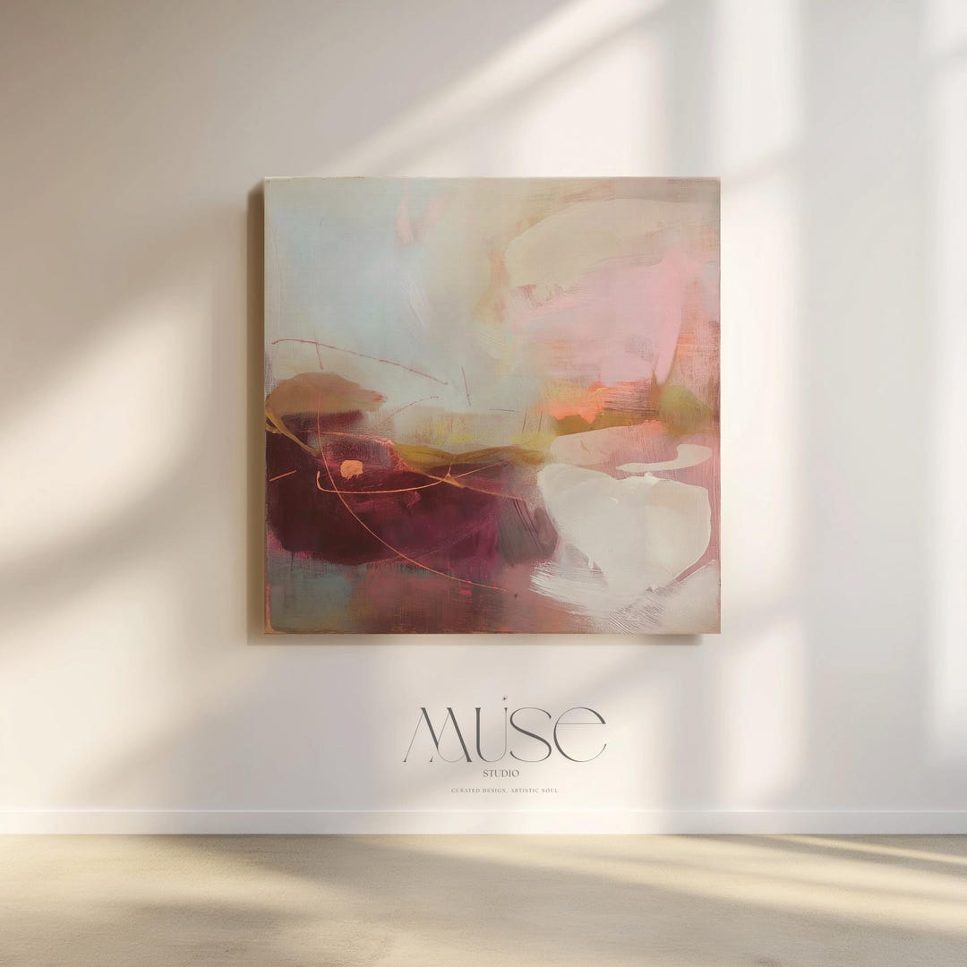 Square Canvas Wall Art by Muse Studio • Plum Pink Abstract • XL Nature ...