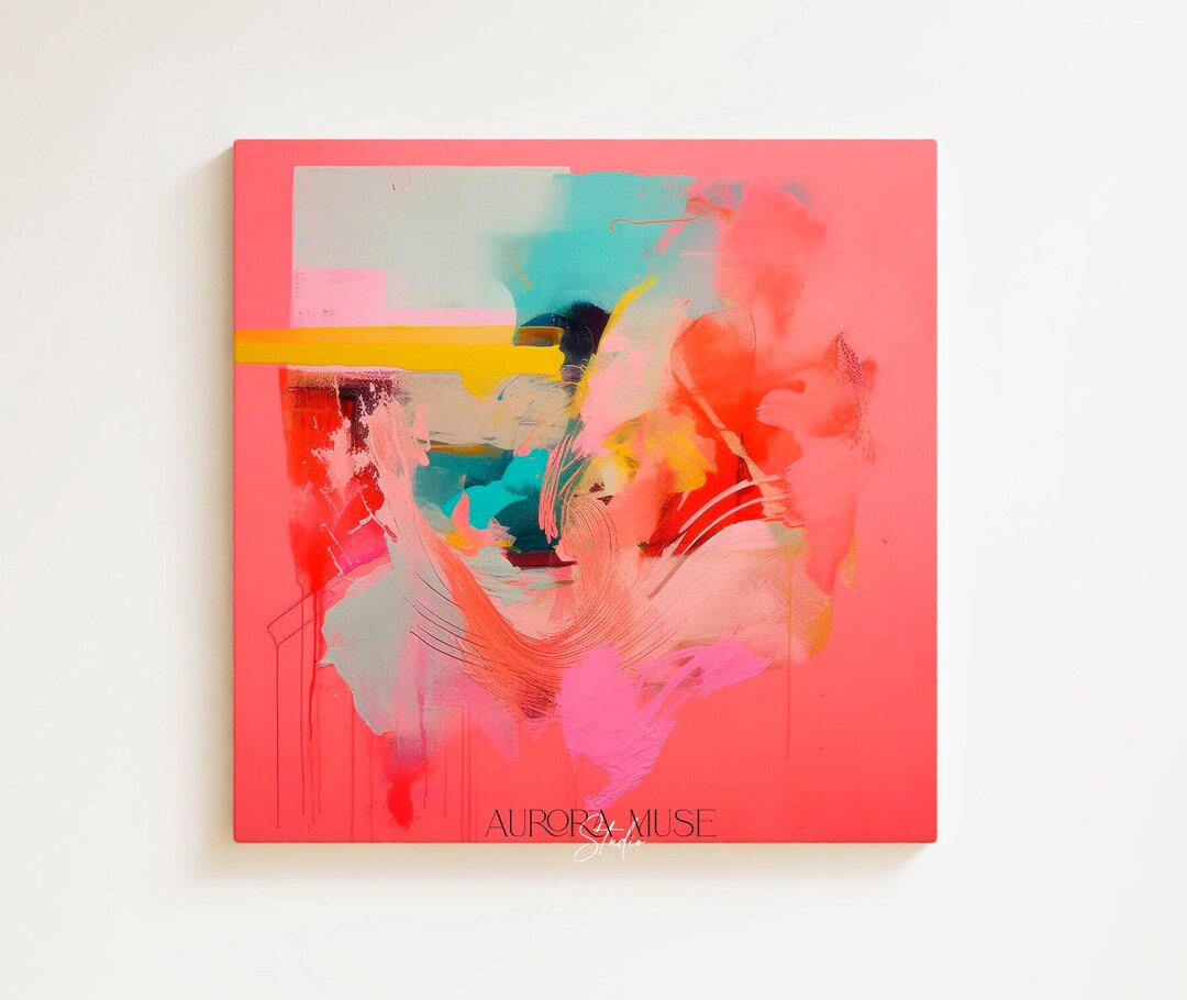 Colorful Modern Wall Art, Vibrant Canvas Art, Bright Colorful Art ...