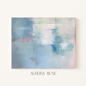Baby Blue Large Abstract CANVAS PRINT, Horizontal Painting, Canvas ...