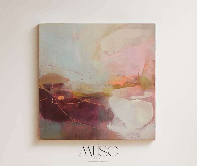Square Canvas Wall Art by Muse Studio • Plum Pink Abstract • XL Nature ...