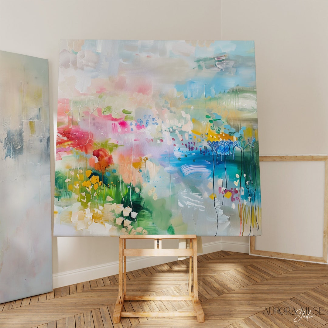 Preppy & Helle Wandkunst für Zuhause oder im Büro - Buntes Abstraktes ...