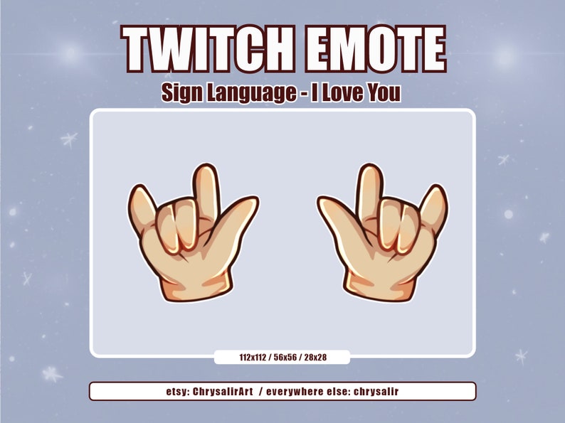 I Love You Sign Language Hand emote for Twitch, Youtube, Discord ...