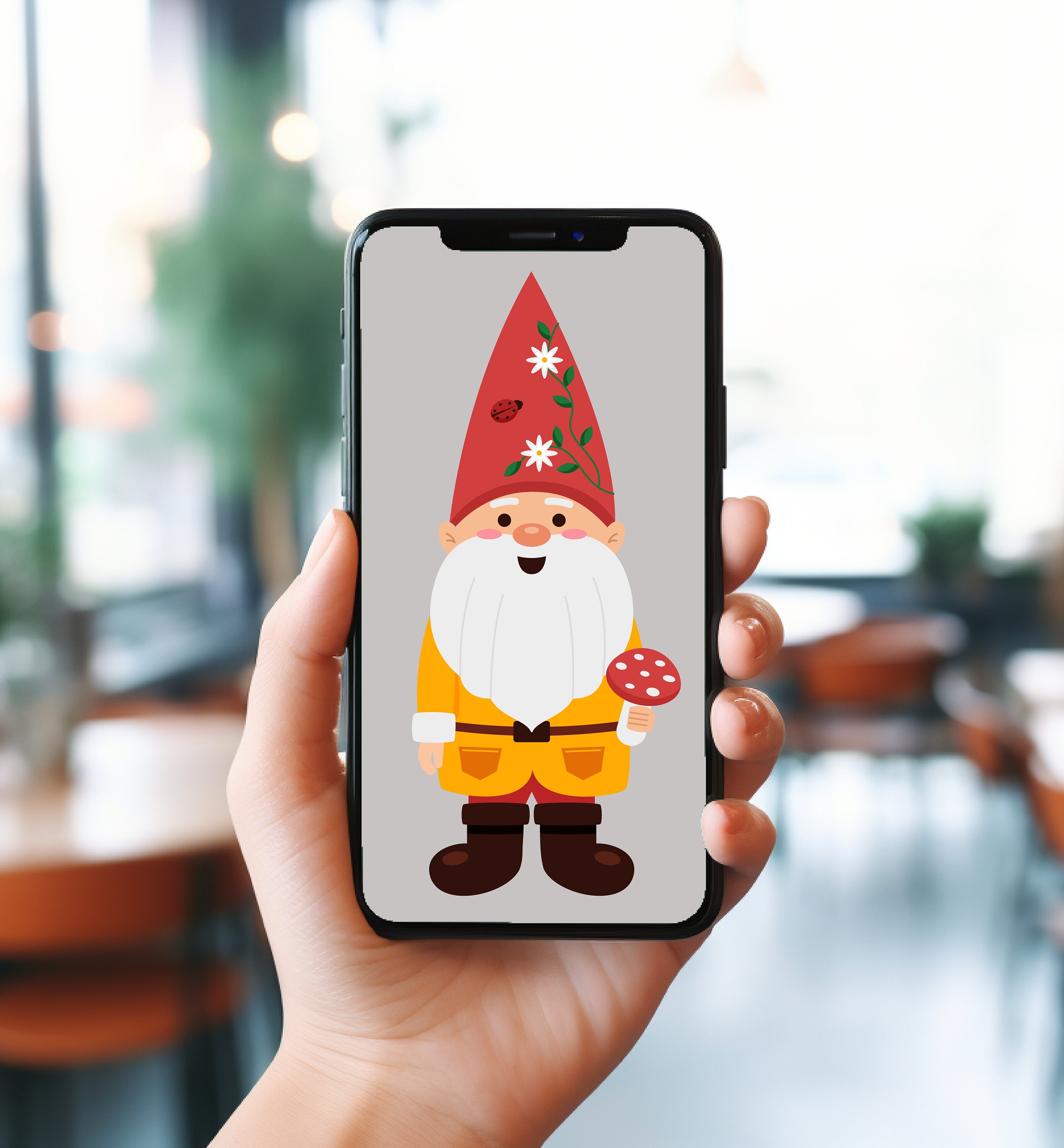 Gnome Cute Cell Phone Wallpaper Gnome iPhone Wallpaper Gnome - Etsy