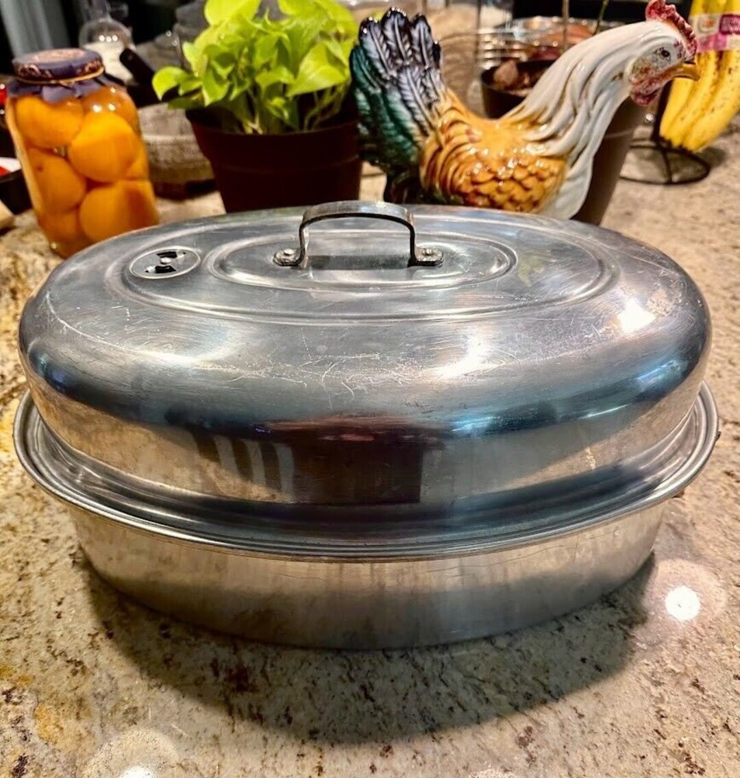 Mirro 878M Vintage Oval Aluminum Roasting Pan With Lift Out Rack ...