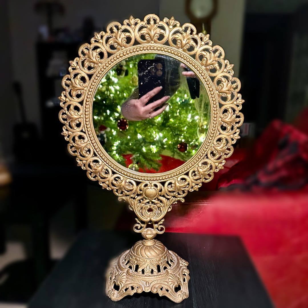 Iron Art Vanity Mirror. JM 44. Victorian, Goth Style. Fluer De Lis ...