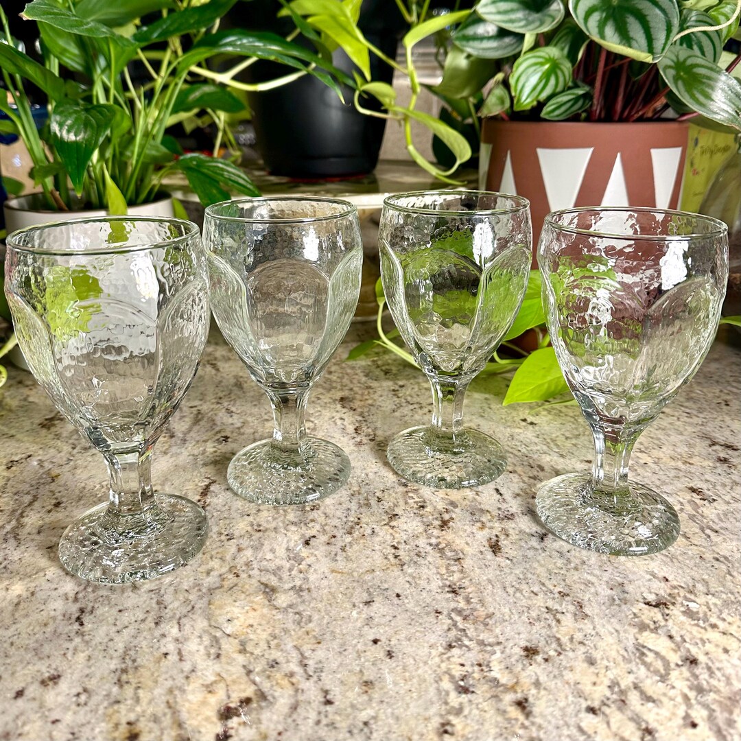 Vintage Libbey Chivalry Goblets Set of 4 – Clear Pressed Glass Red Wine ...