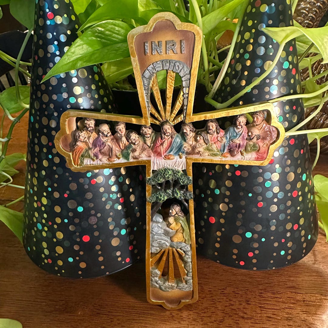 Carved, Hand Painted, Last Supper and Prayer in the Garden of ...