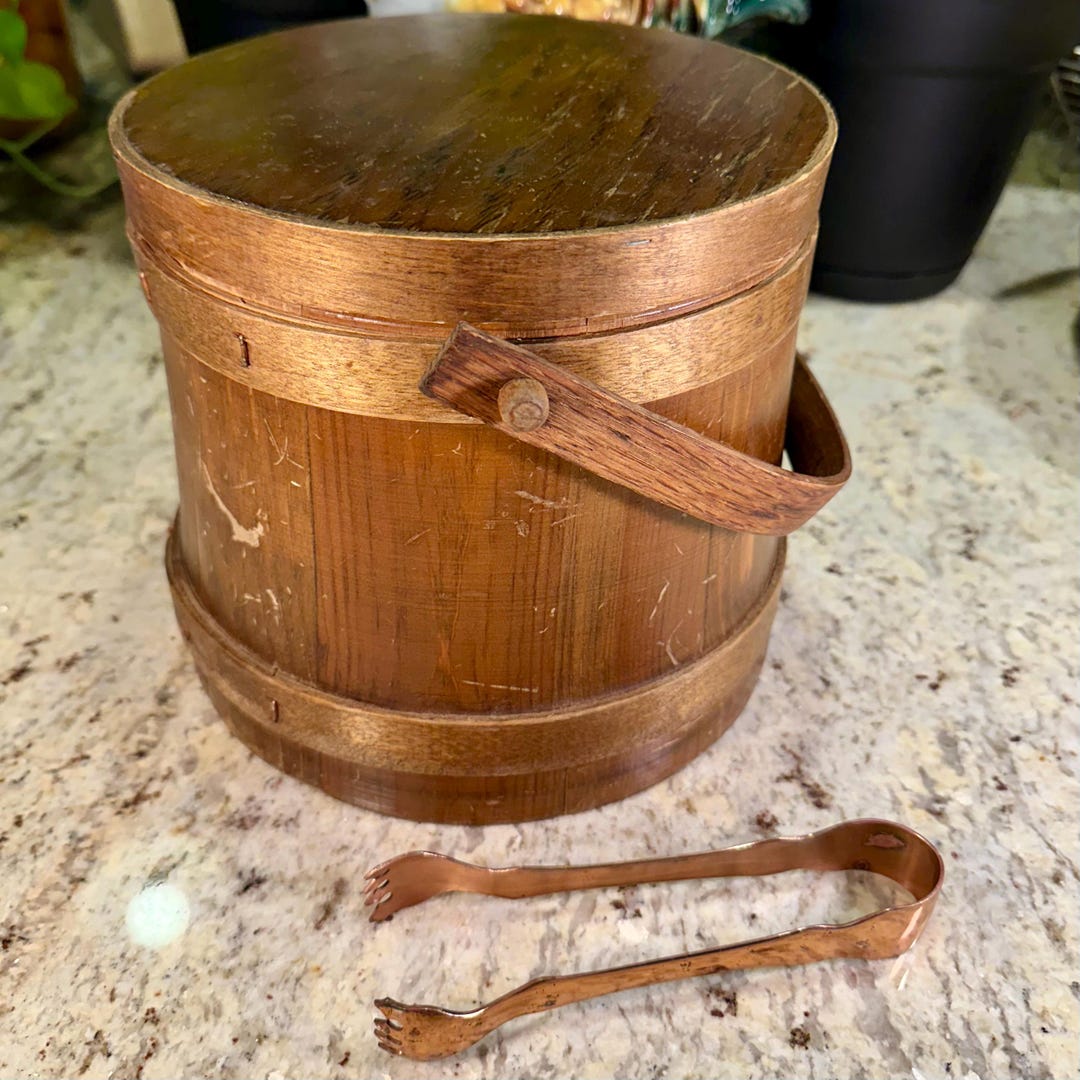 1950’s Jerywil Wooden Ice Bucket. (made Like a Firkin) Rustic Character ...