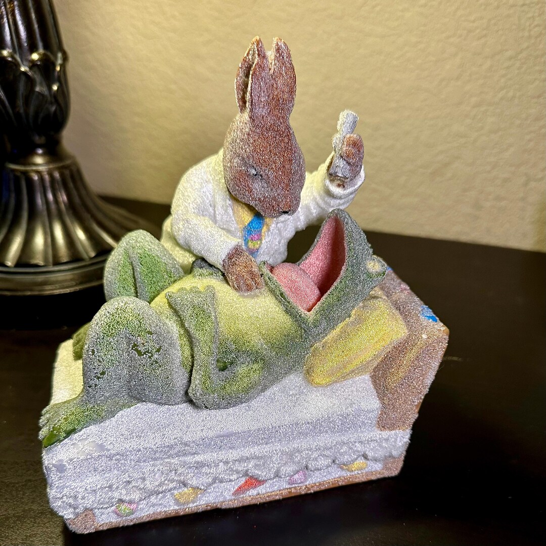 Vintage Sugar-look Frosted Pottery. Dr. Bunny Examines Patient Frog ...