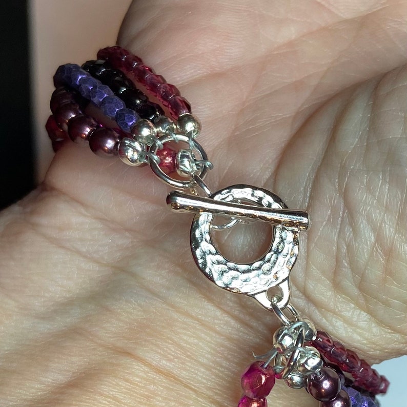 5-strand Overlapping Beaded Bracelets With Silver-tone Toggle Closure ...