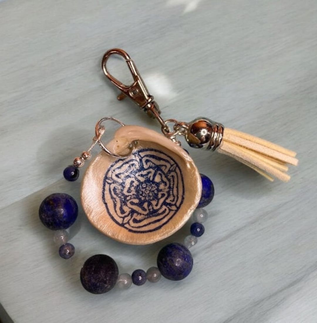 Beaded Scissor Fobs, Decoupage Shell, Silver and Gold, Unique Charms ...