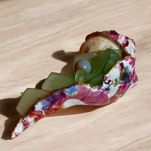 Psychedelic Knobbed Whelk Planter, Air Plant, Decoupage, Tie Dye, UV ...