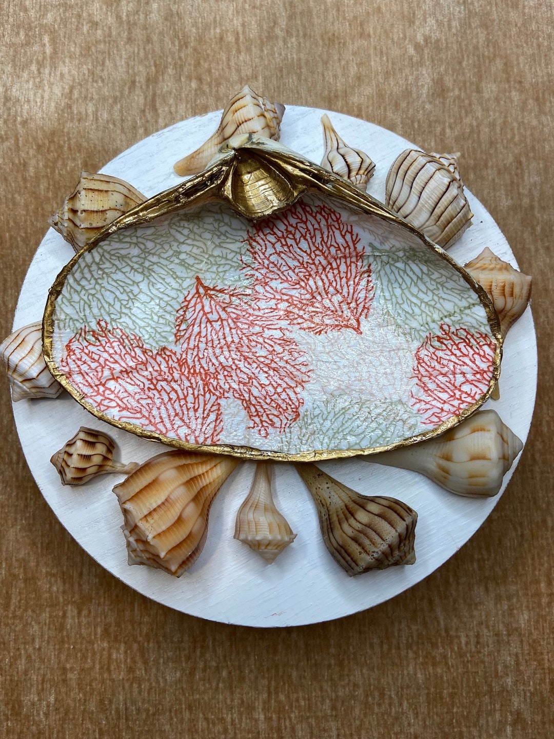 Clam Shell Trinket Jewelry Dish, Coastal Decor, Beachcombed Clam Shell ...